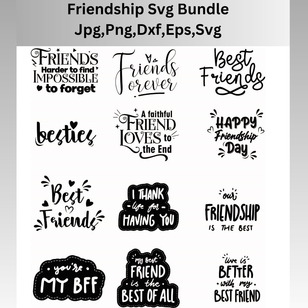 Friendship Svg Bundle, Friends Svg, Best Friends Svg, Friendship Svg ...