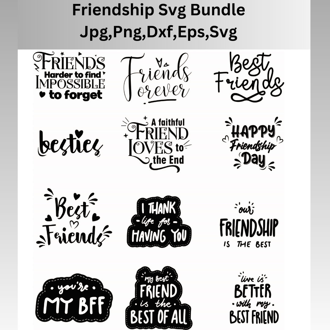 Friendship Svg Bundle, Friends Svg, Best Friends Svg, Friendship Svg ...