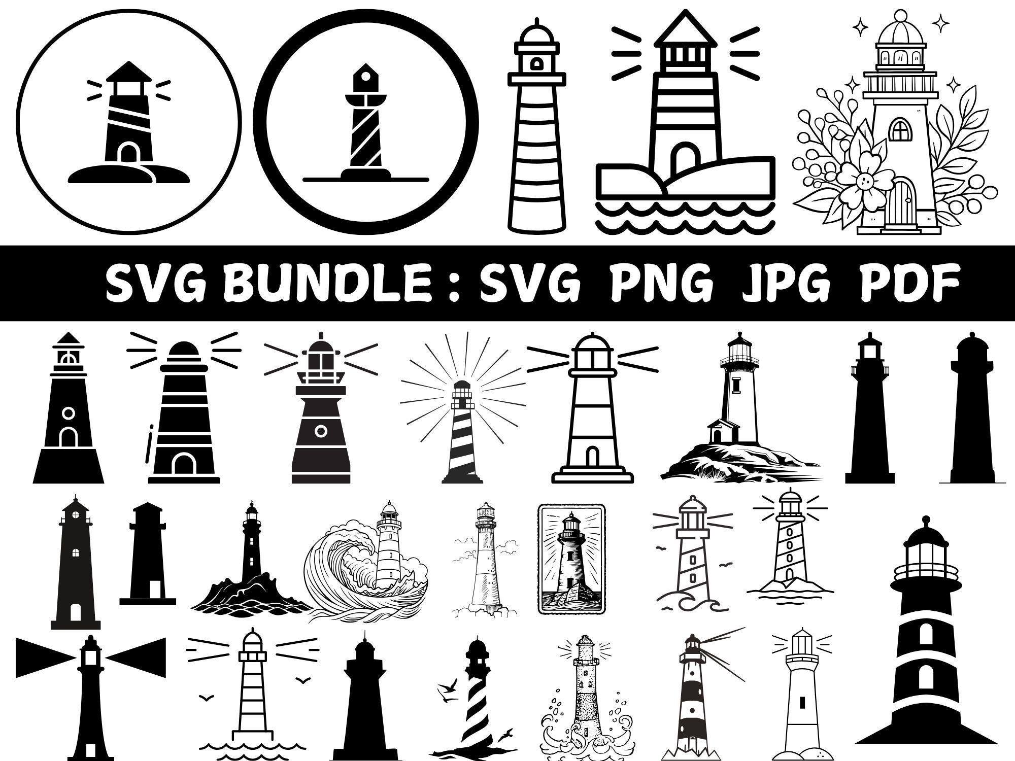 Lighthouse SVG Bundle, Lighthouse PNG Bundle, Lighthouse Clipart ...