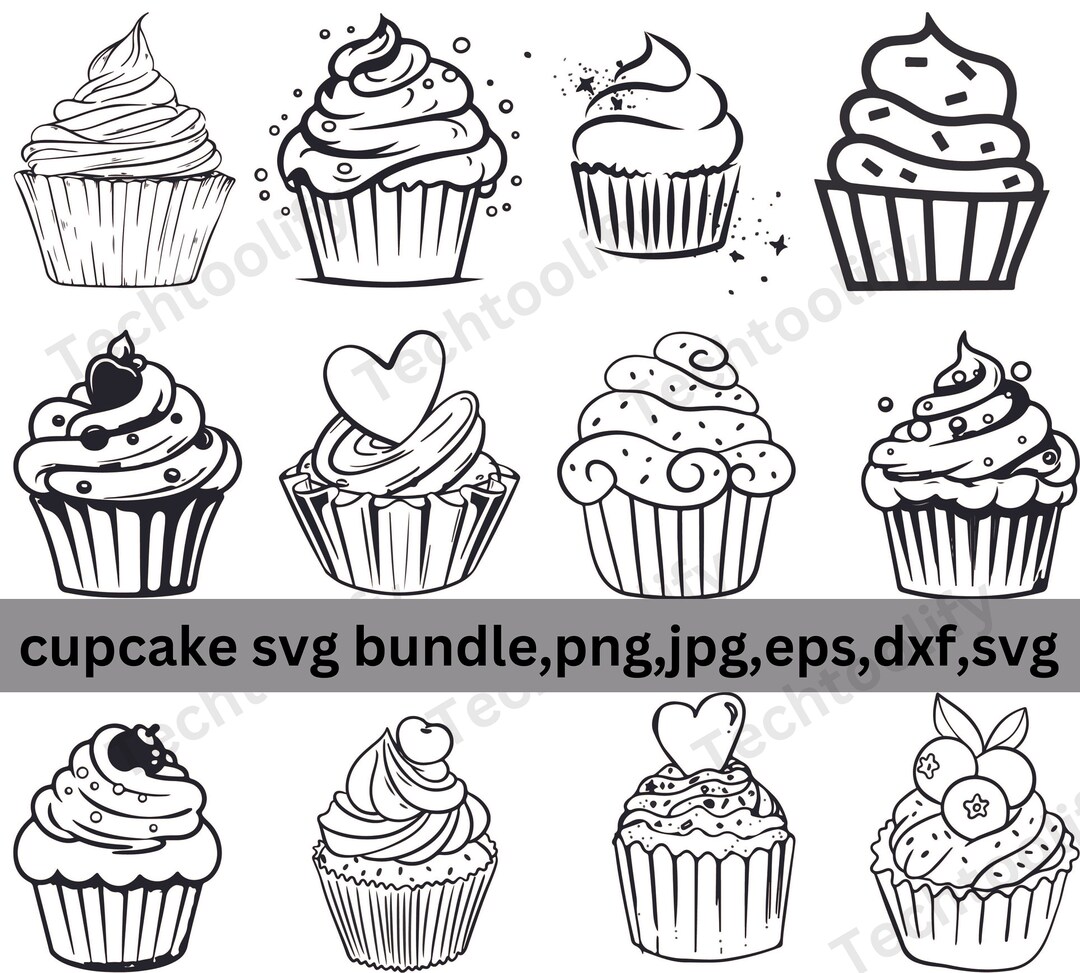 Cupcake SVG Bundle: Cake Cut Files (digital Download) - Etsy