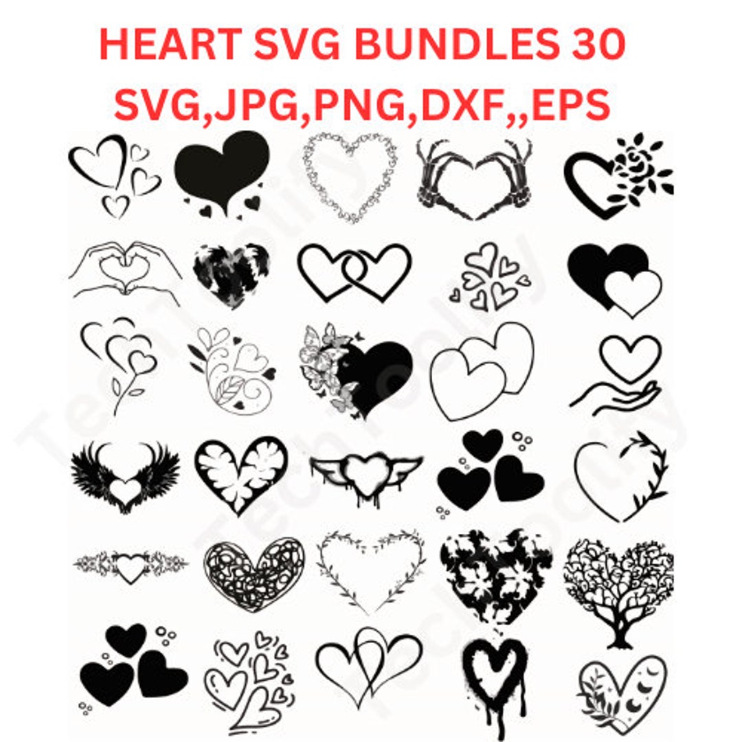 Heart Svg Bundle, Heart Svg, Open Heart Svg, Doodle Heart Svg, Sketch ...