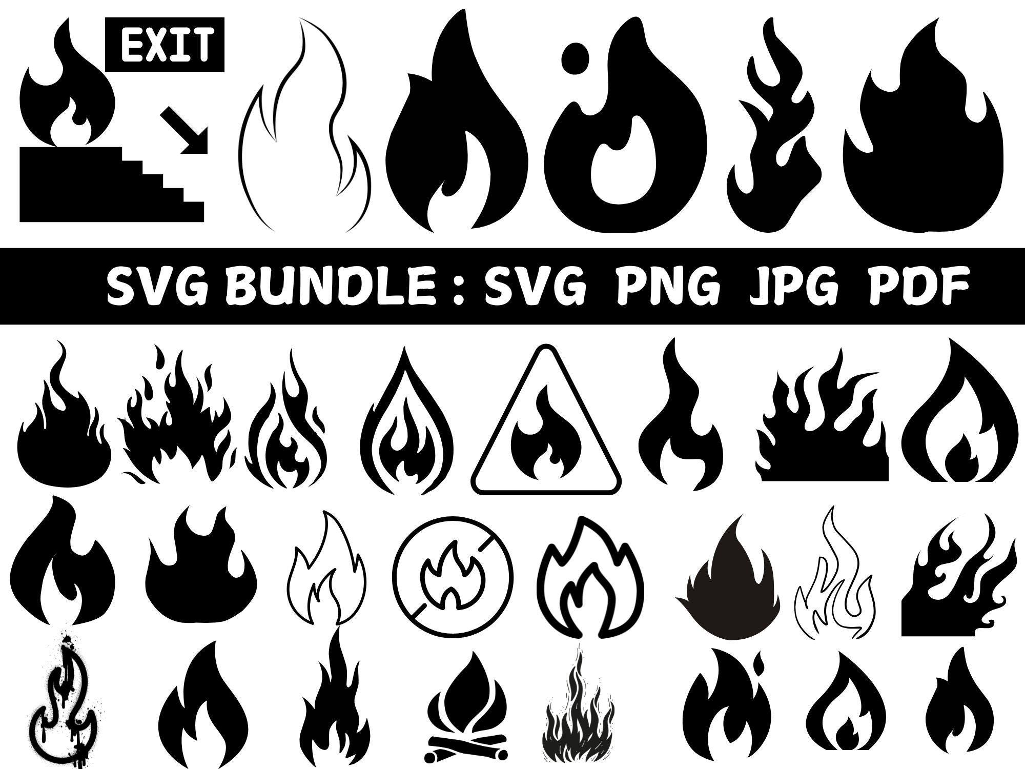 Fire SVG Bundle, Fire Clipart, Fire Svg Files, Fire Flames Svg, Flames ...
