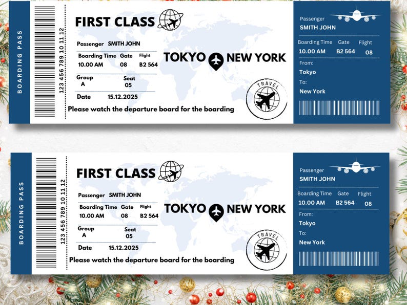 Printable Boarding Pass Gift | Airline Ticket | Surprise Gift ...