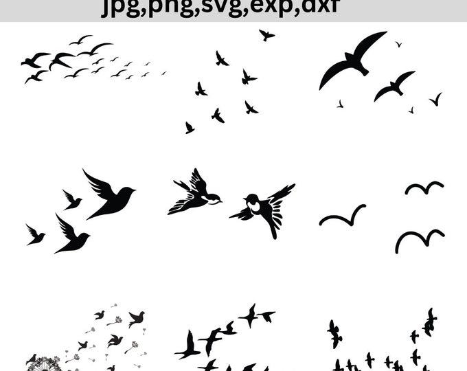Birds SVG Birds Flying SVG Flying Birds Vector Birds Clipart Flock Svg ...