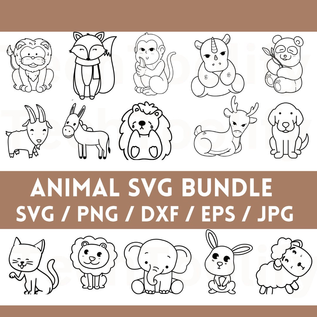 Animal Svg Bundle, Wild Animal, Cute Animal, Farm Animal Svg, Animal ...