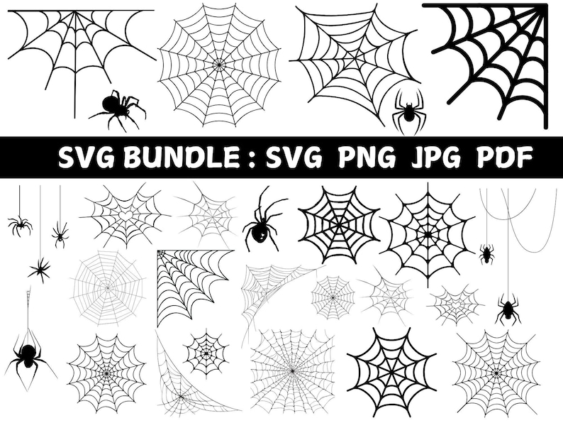 SPIDER WEB SVG, Spider Web Bundle Svg, Spider Web Clipart, Spider Web ...