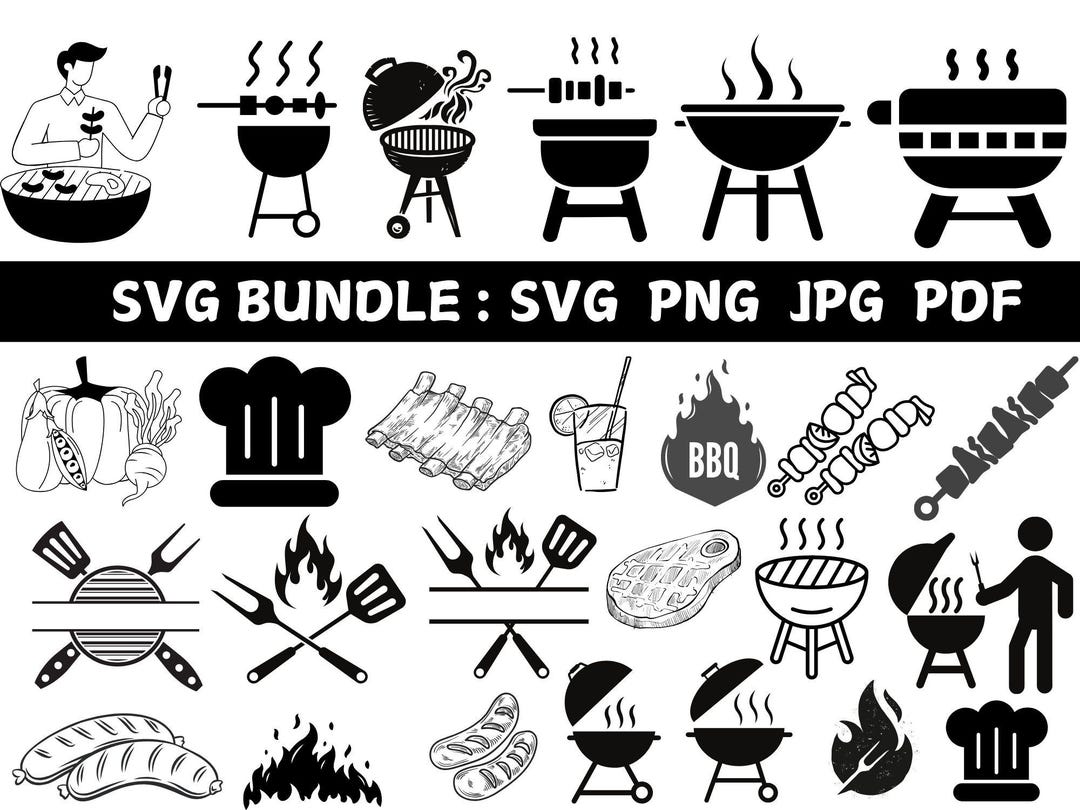 Barbeque SVG Bundle, BBQ Svg Bundle, BBQ Svg, Grilling Svg, Kitchen Svg ...