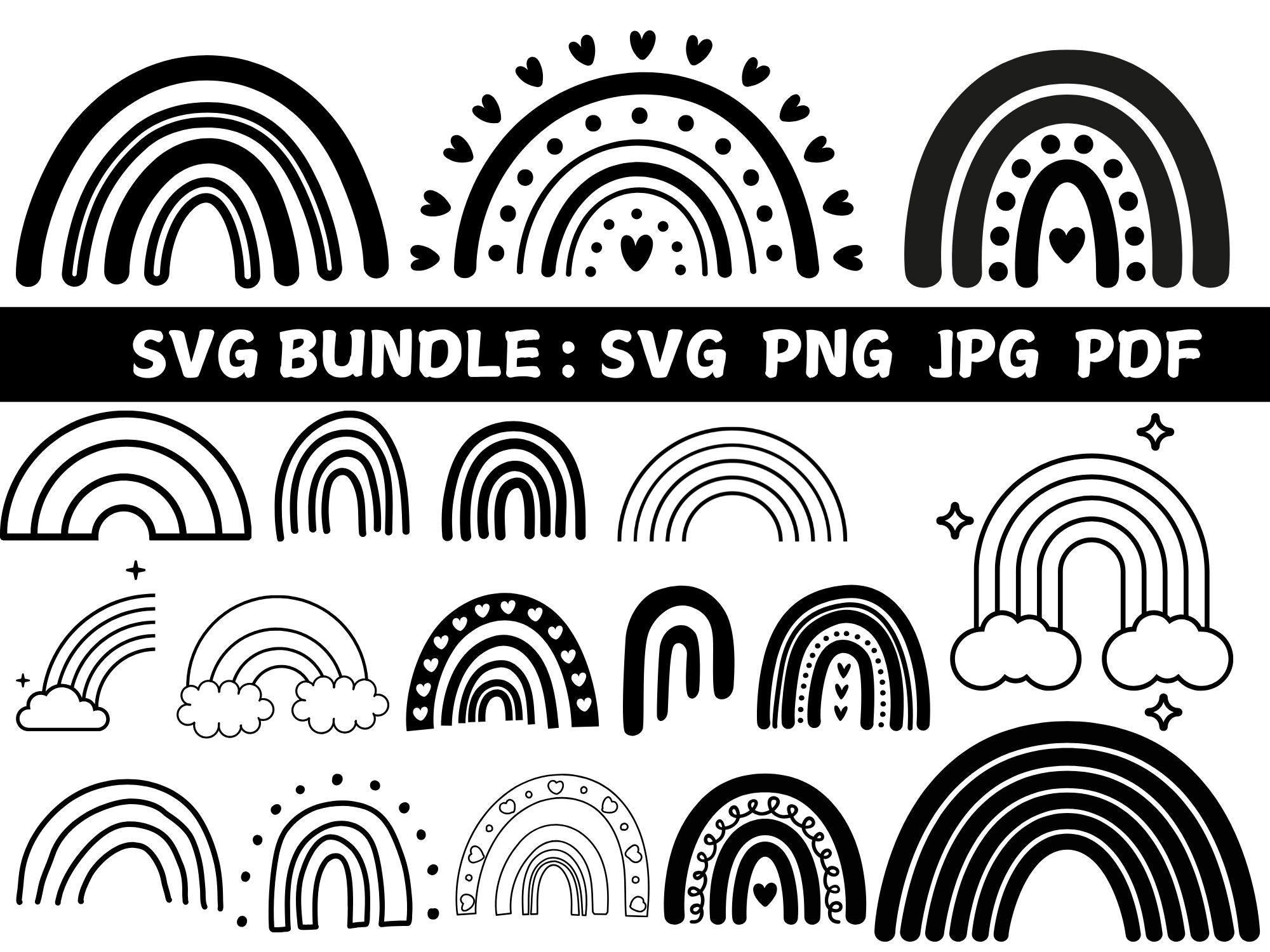 Rainbow SVG Bundle - Rainbow PNG Bundle - Rainbow Clipart - Rainbow SVG ...