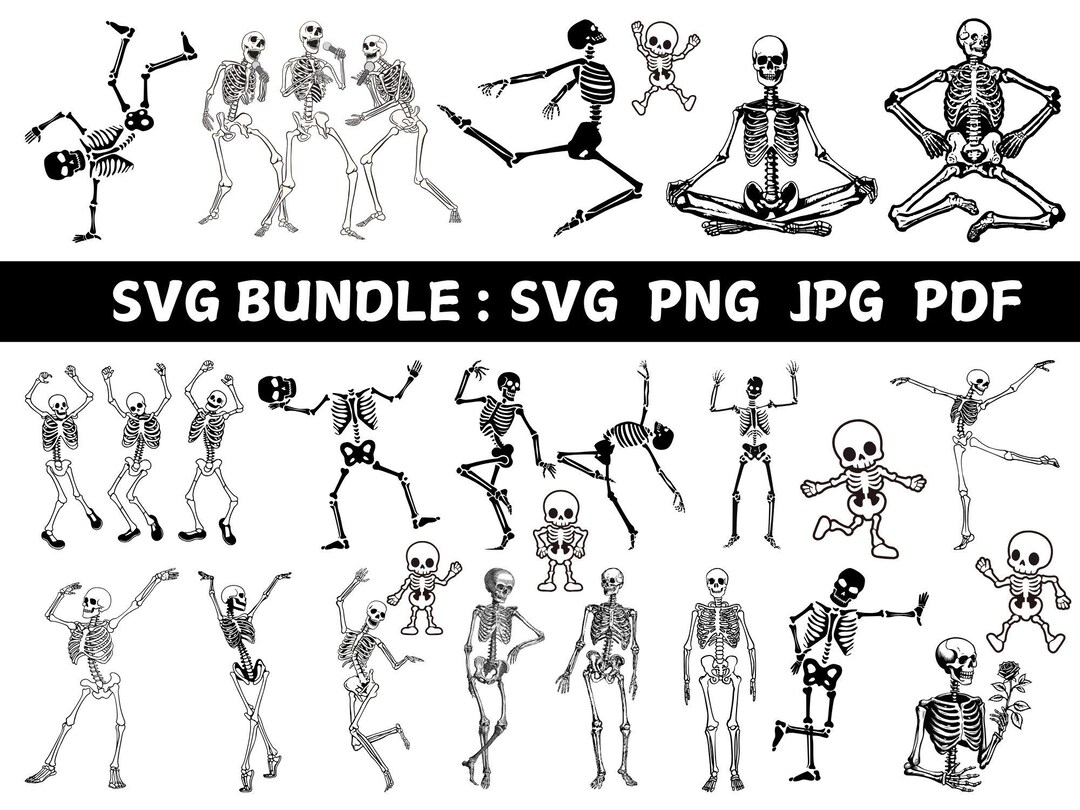 SKELETON SVG, Skeleton Svg Bundle, Skeleton Clipart, Skeleton Cut Files ...