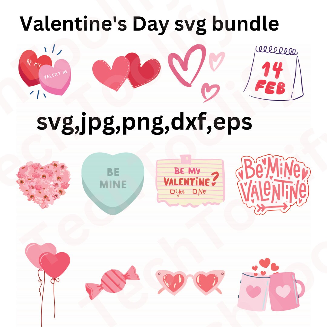 Valentine's Day SVG MEGA Bundle, Valentine's Day SVG, Heart Svg, Love ...
