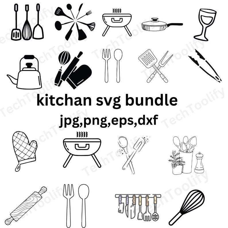 Kitchen Svg, Kitchen Svg Bundle, Kitchen Monogram Svg, Baking Svg ...