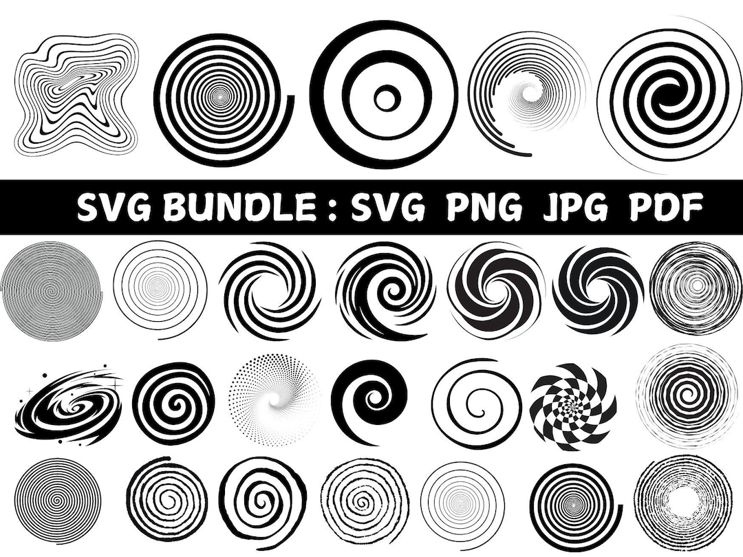 Spiral SVG Bundle, Hypnotic Spiral Svg, Spiral Clipart, Swirl Svg ...