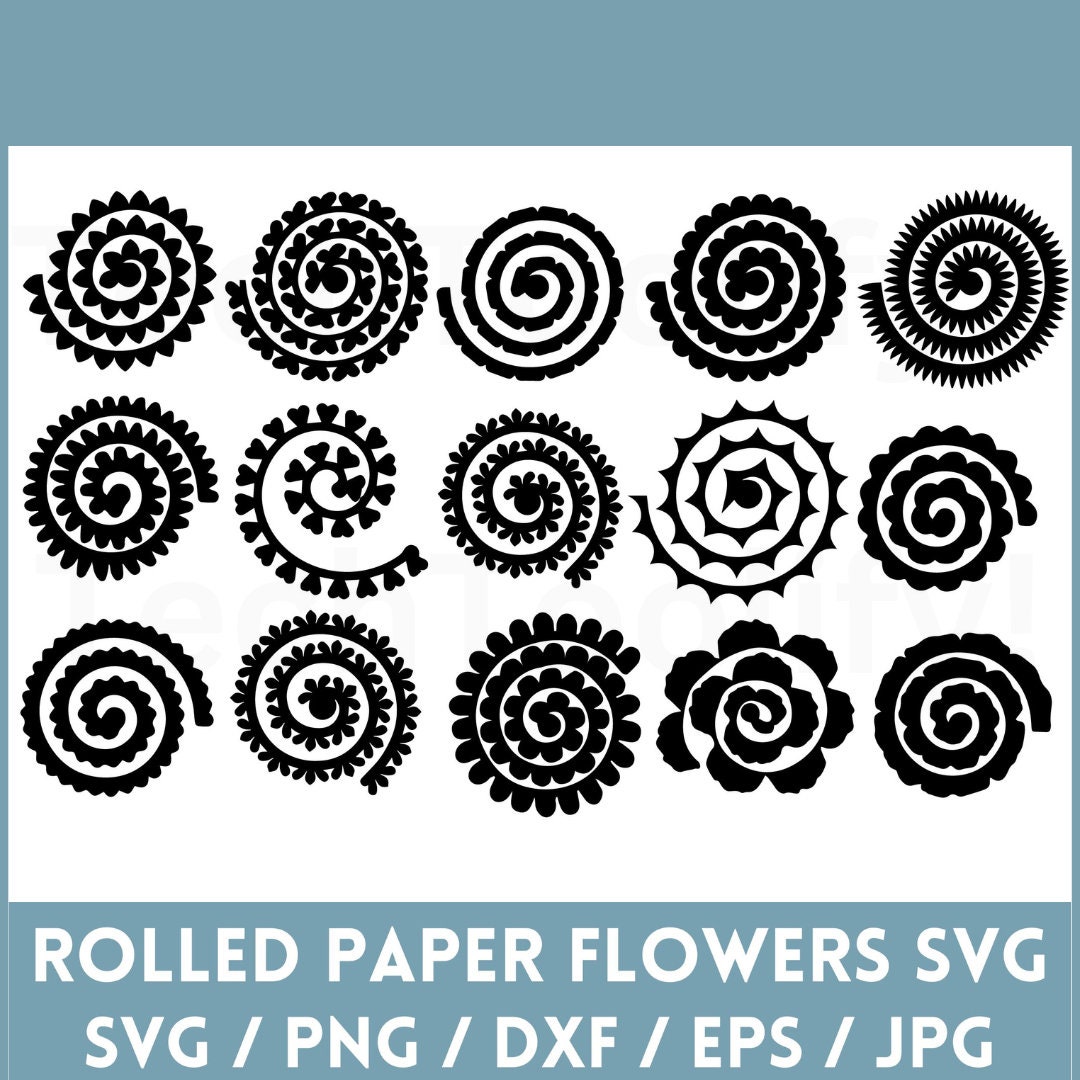 Rolled Flower SVG, 3d Flower SVG, Rolled Flower SVG, Paper Flower Svg ...