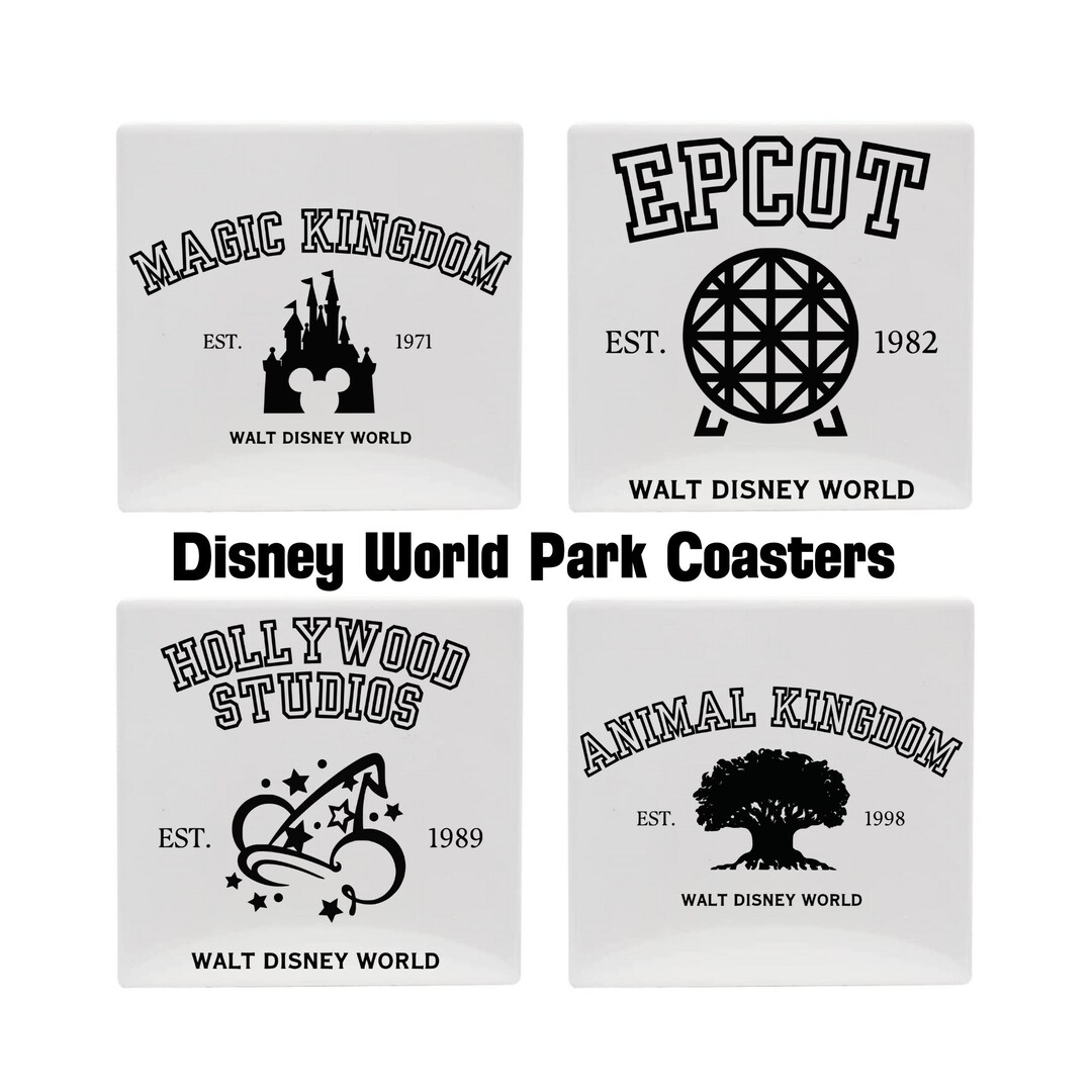 Disney World Park Coaster Set - Etsy