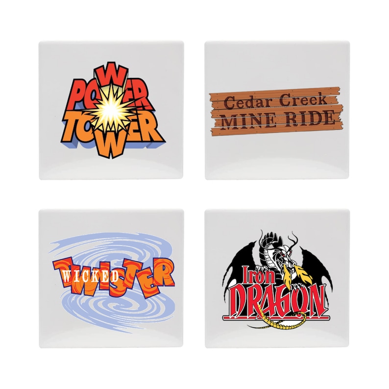 Cedar Point Logo Coaster Set - Etsy