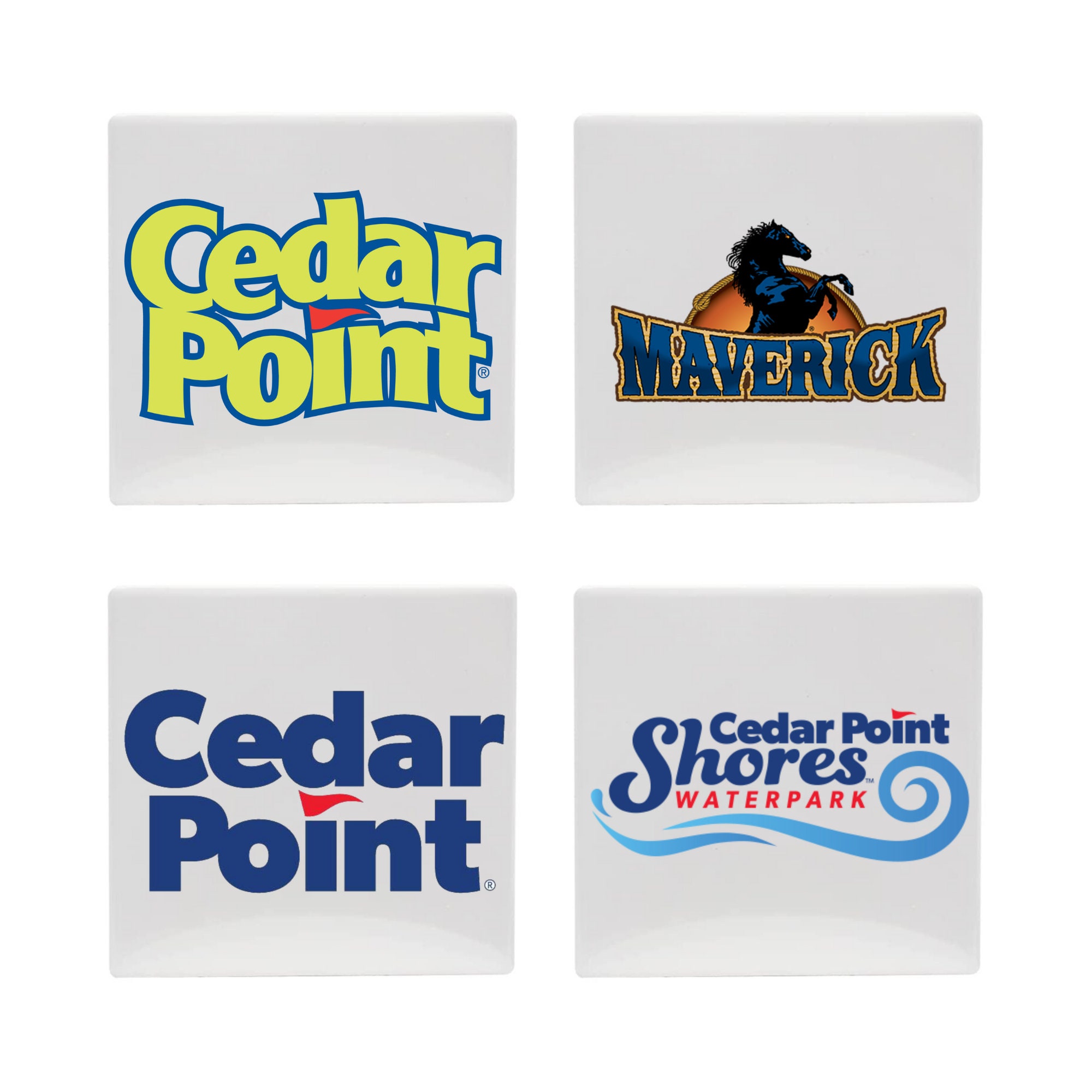 Cedar Point Logo Coaster Set - Etsy