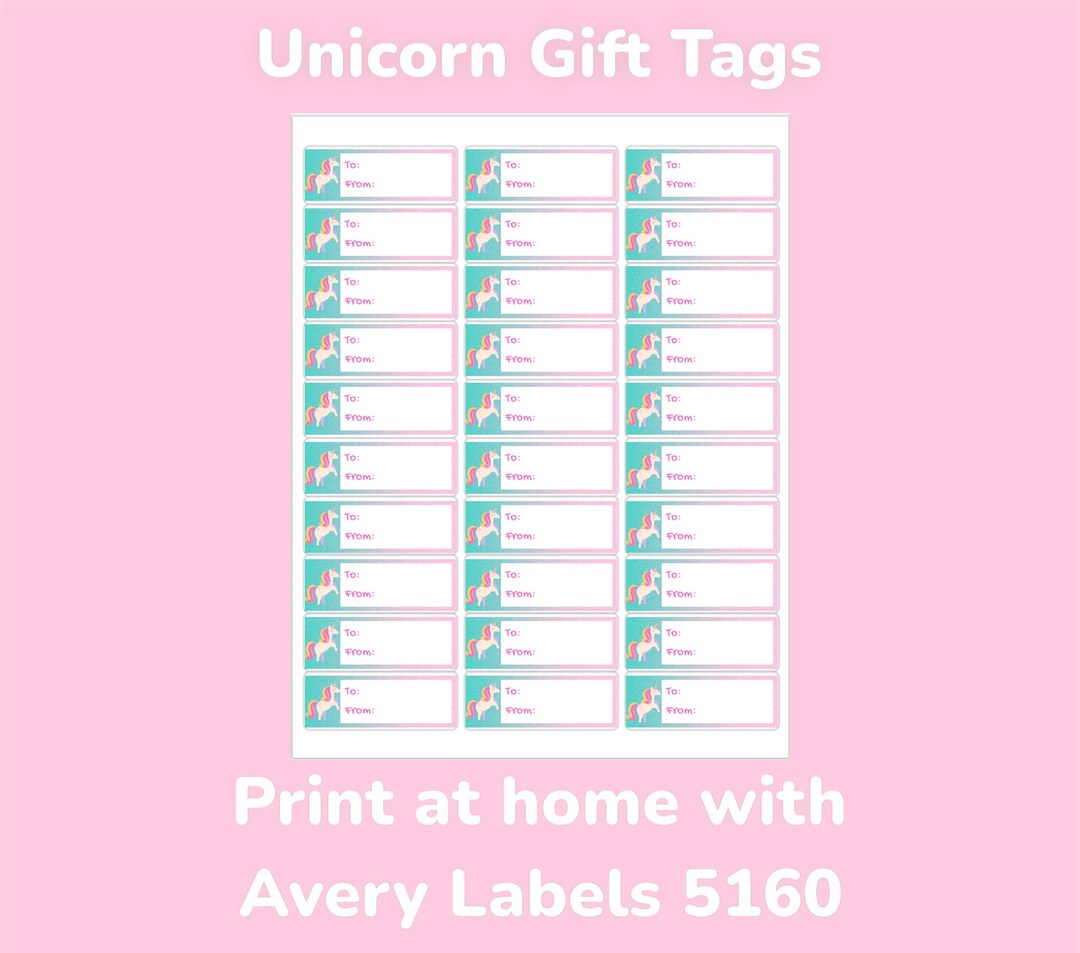 Editable Printable Unicorn Birthday Gift Tags, Print at Home Gift Tag ...
