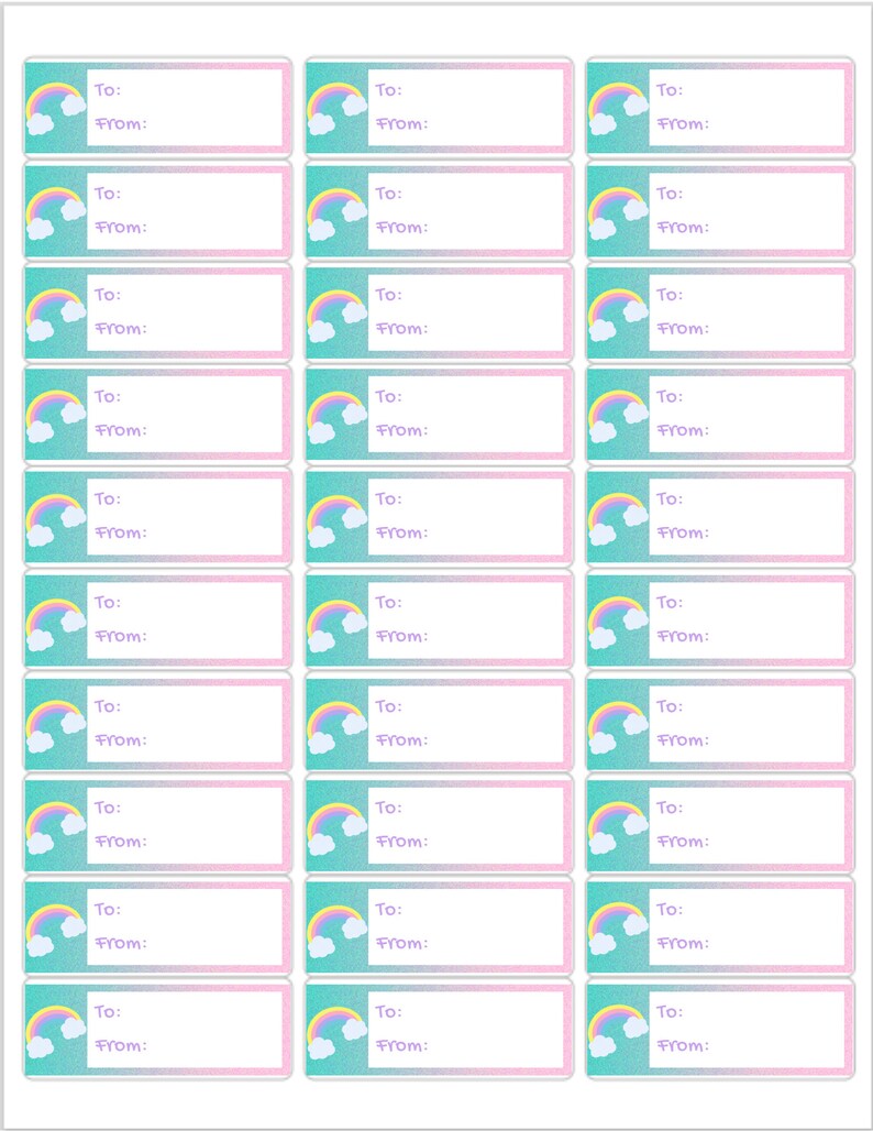 Editable Printable Rainbow Birthday Gift Tags, Print at Home Gift Tag ...