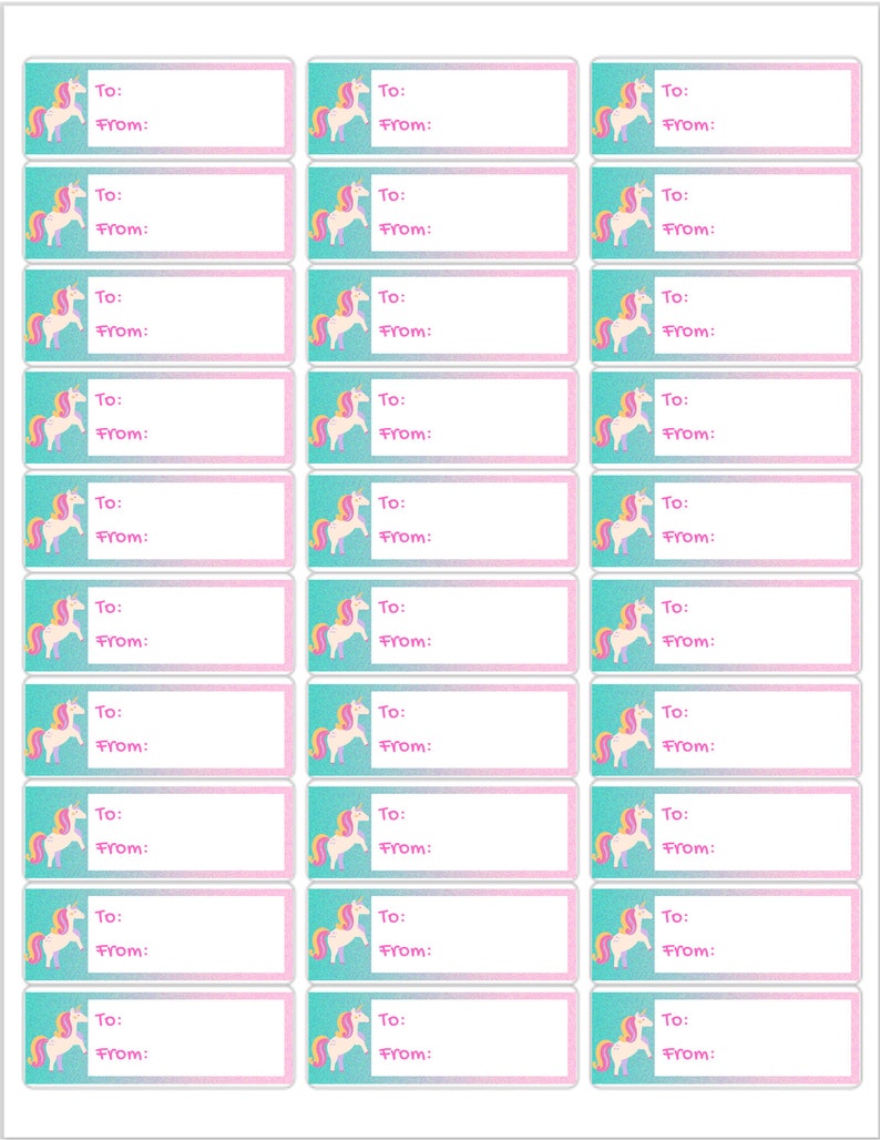 Editable Printable Unicorn Birthday Gift Tags Print at Home - Etsy