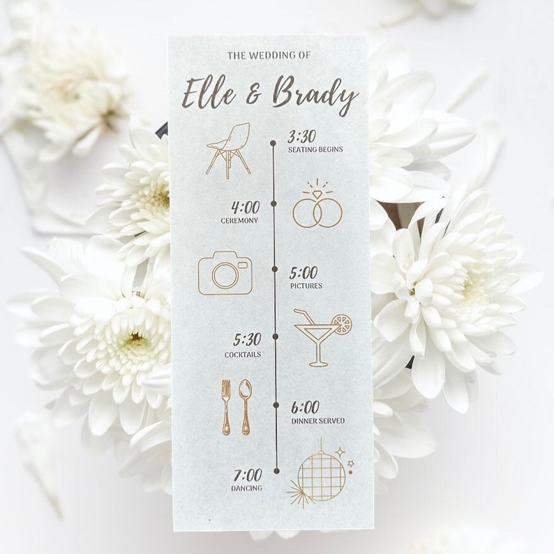 Wedding Order of Event Digital Download, Wedding Timeline Template ...