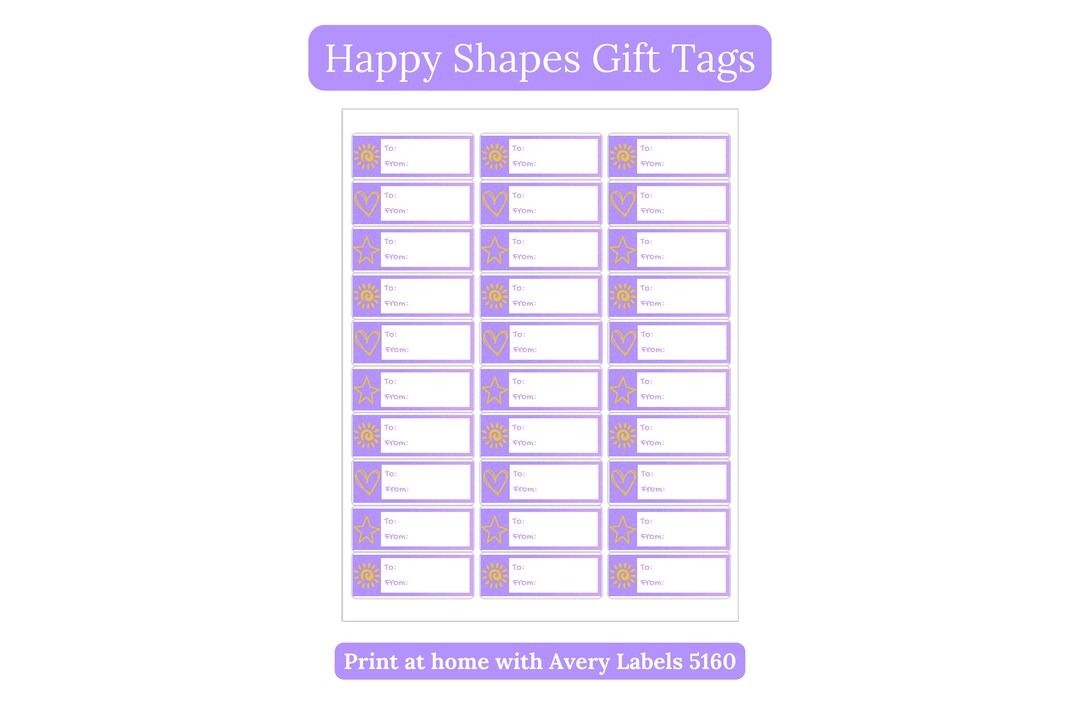 Editable Printable Happy Shape Birthday Gift Tag, Print at Home Gift ...