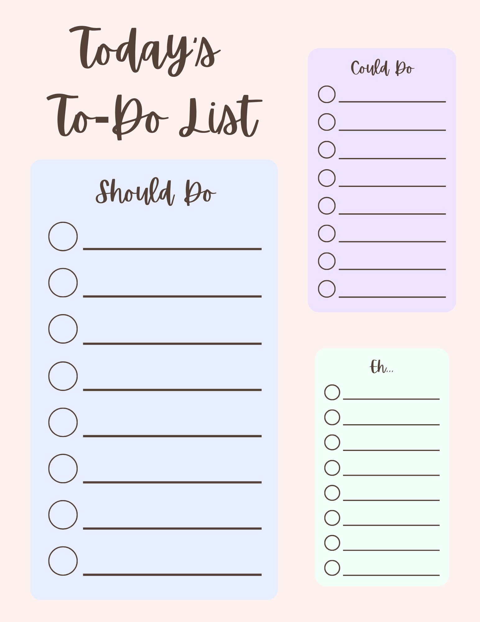 Editable To-do List, Print at Home to Do List, PDF List, Customizable ...