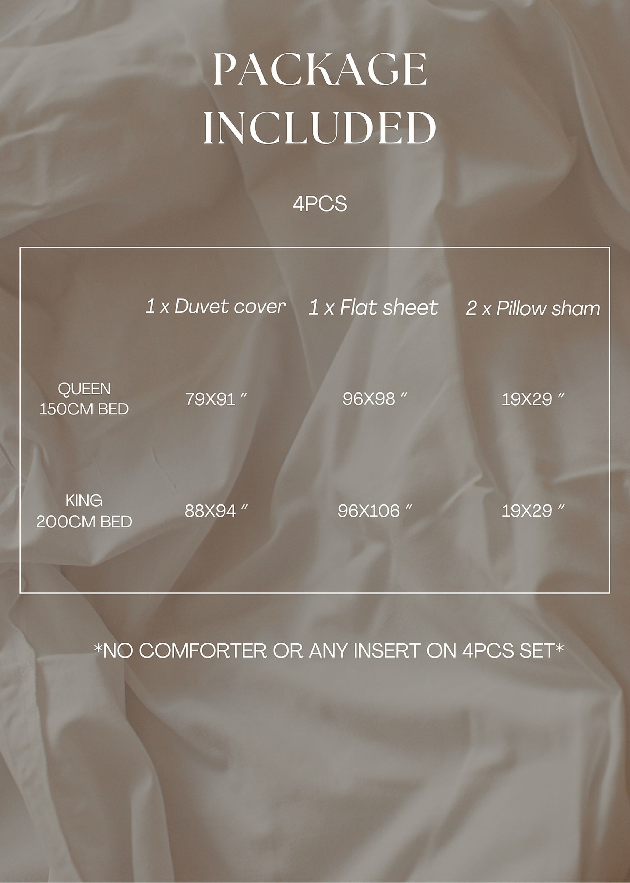 Neutral Duvet Cover Set, Minimalist 4pcs Bedding, Grade A Soft Double ...