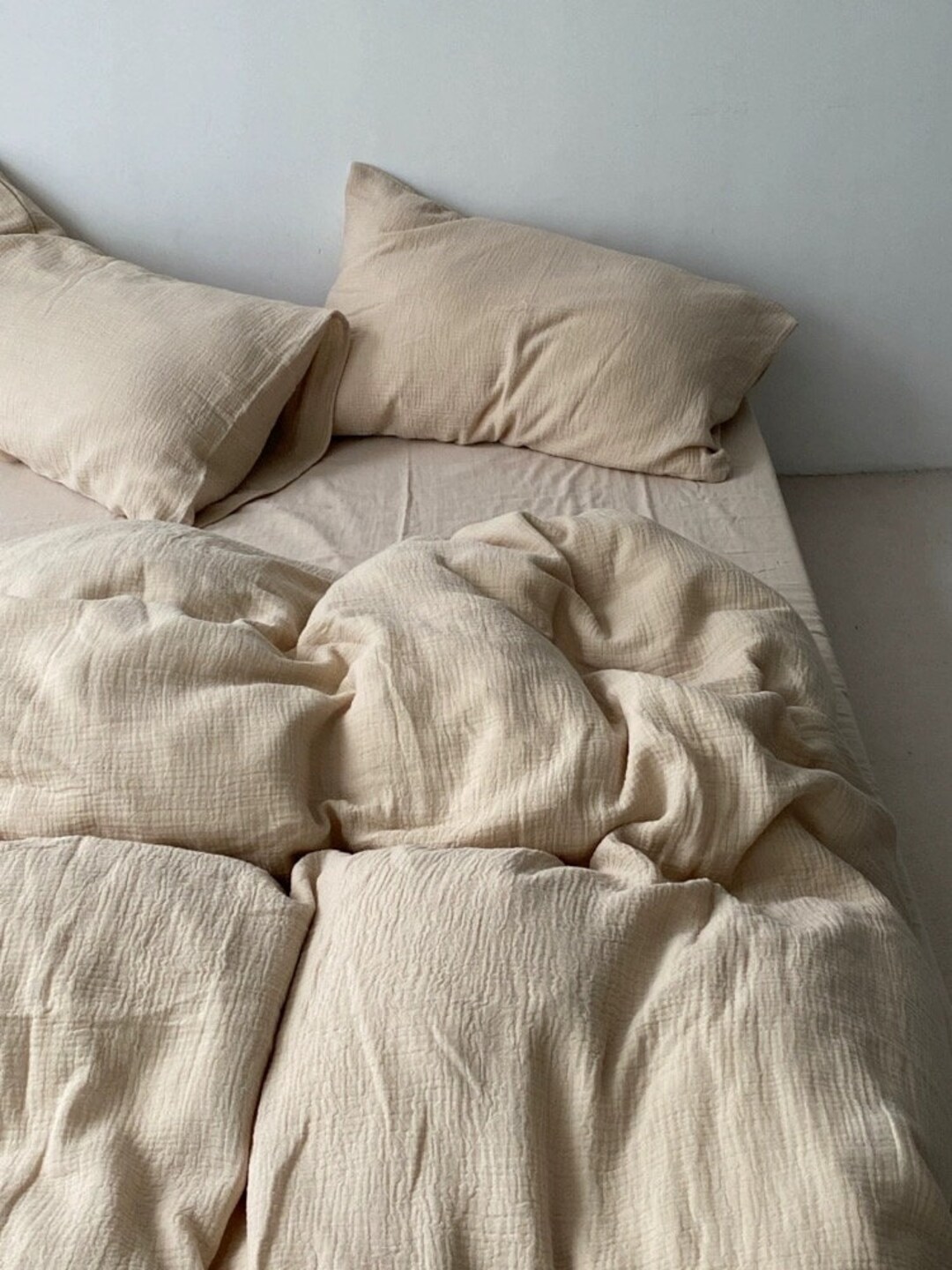 Neutral Duvet Cover Set, Minimalist 4pcs Bedding, Grade A Soft Double ...