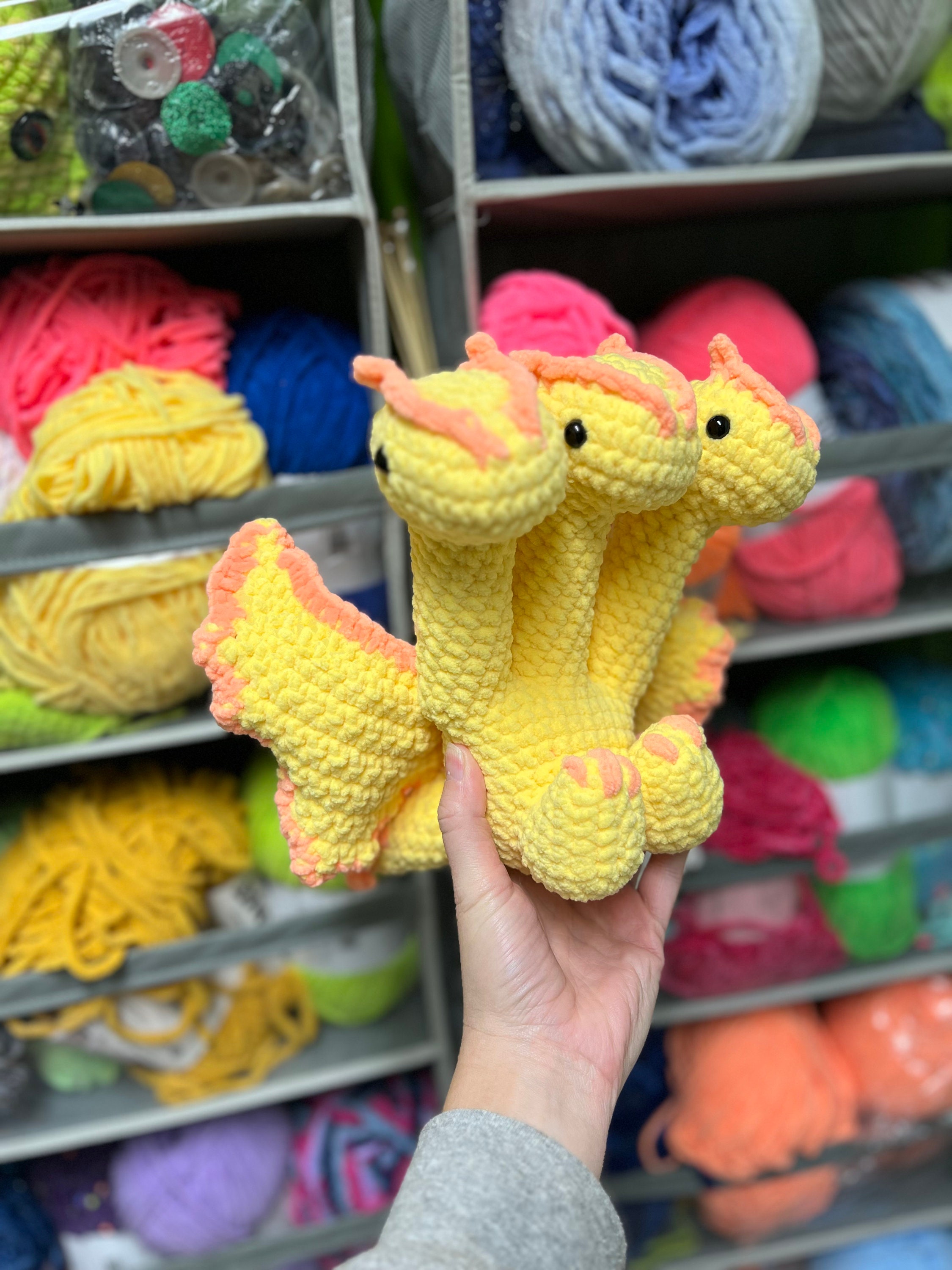 Pattern: Dragon Crochet Amigurumi, PDF Crochet Pattern, King Ghidorah ...