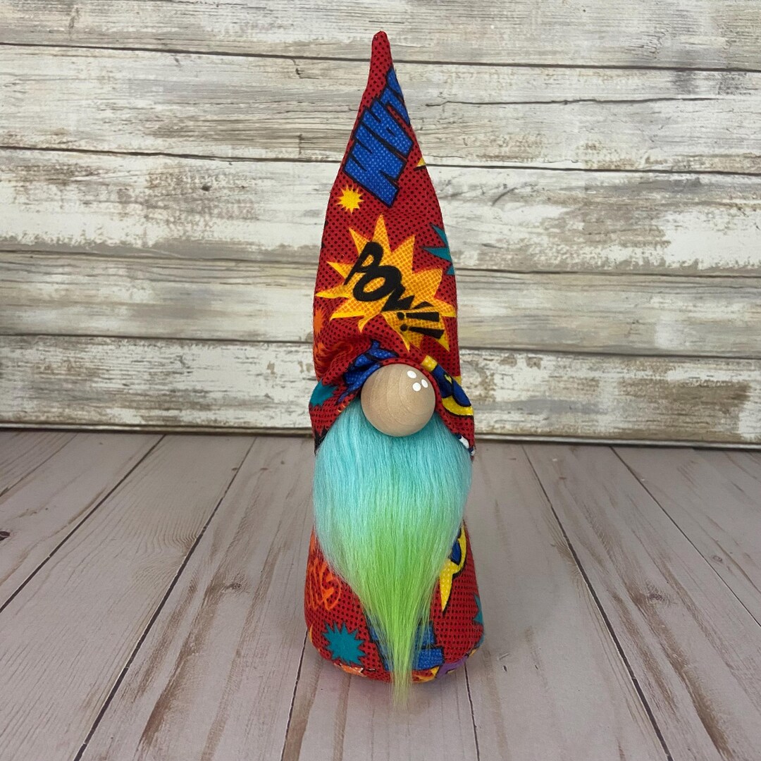 Superhero Gnome Word Graphics POW SLAM Flannel Retro Home Decor ...