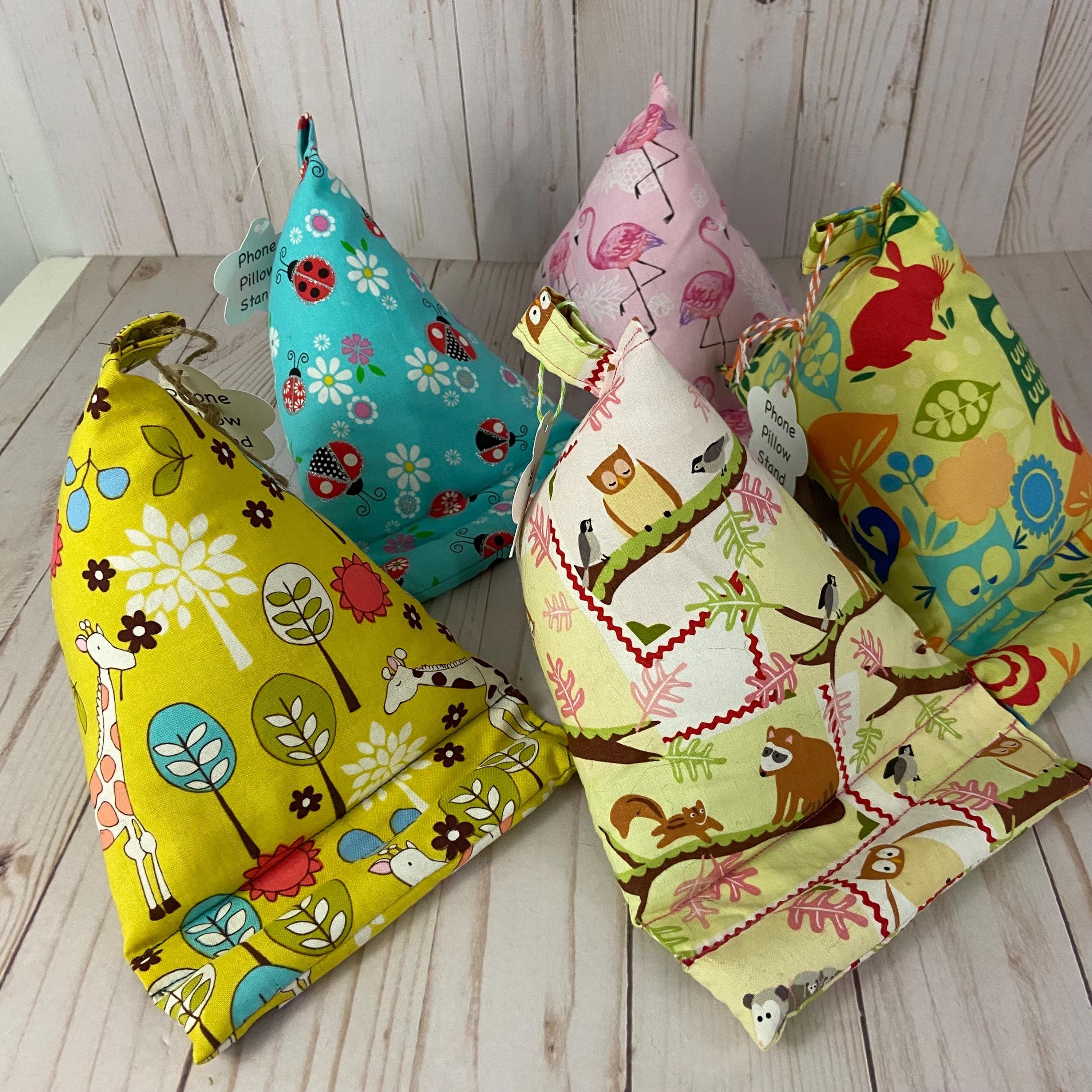 Cell Phone Pillow Stand Whimsical Fabric Ladybug, Flamingo, Giraffe ...