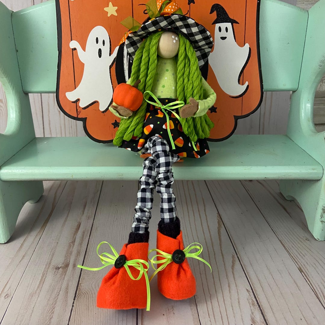 Halloween Girl Gnome: Candy Corn Print, Pumpkin Decor - Etsy