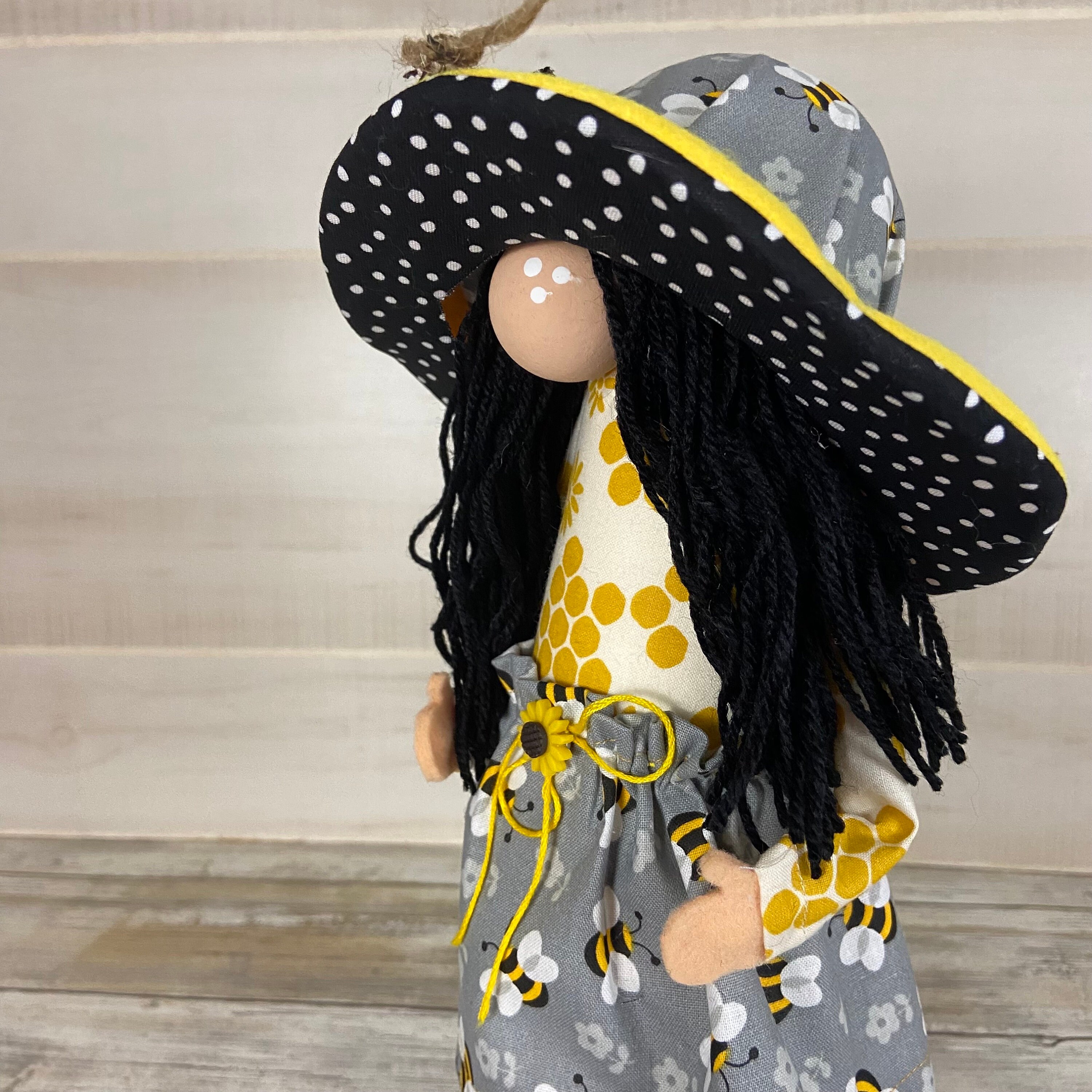 Bumble Bee Girl Gnome Farmhouse Home Decor Handmade Honey Comb Long ...