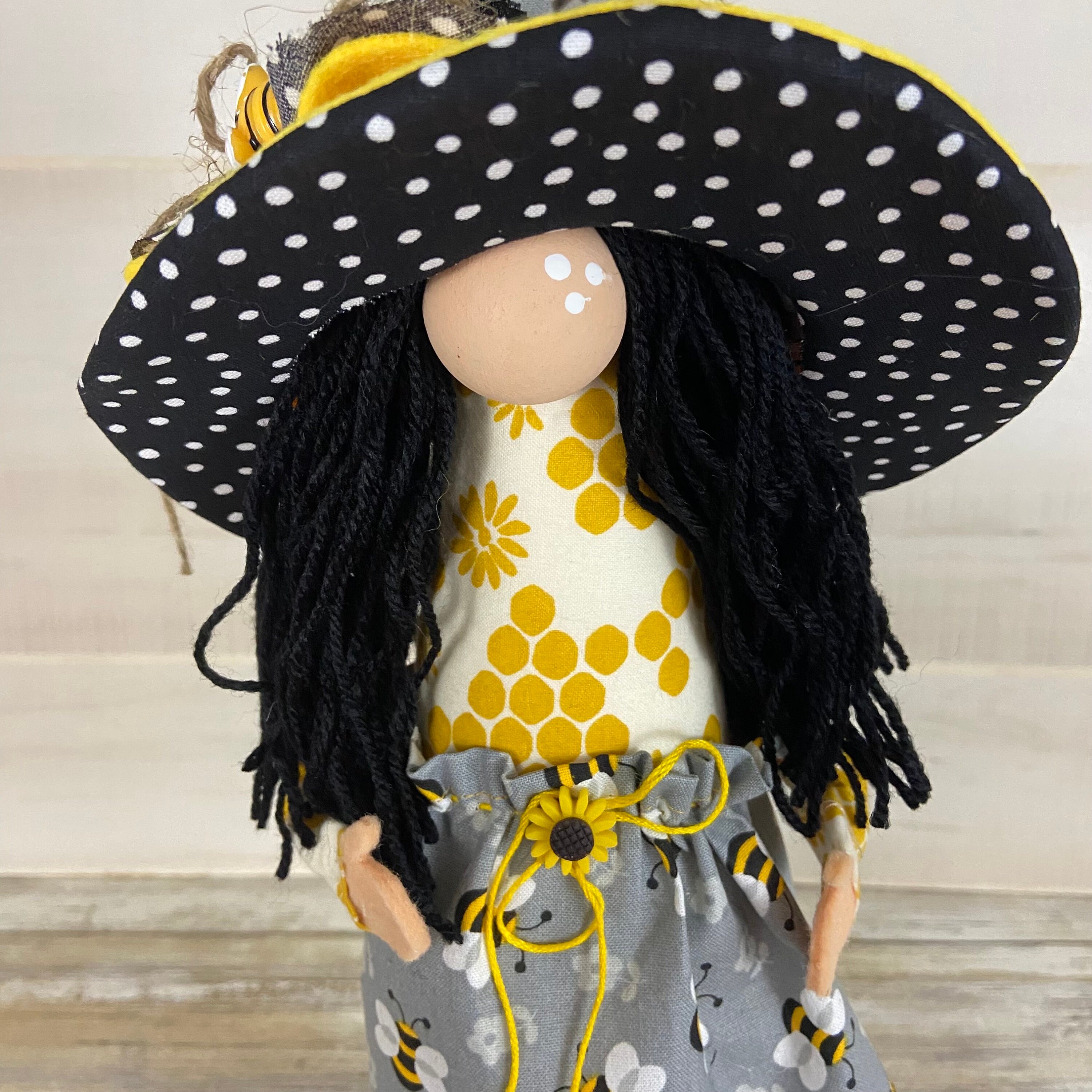 Bumble Bee Girl Gnome Farmhouse Home Decor Handmade Honey Comb Long ...