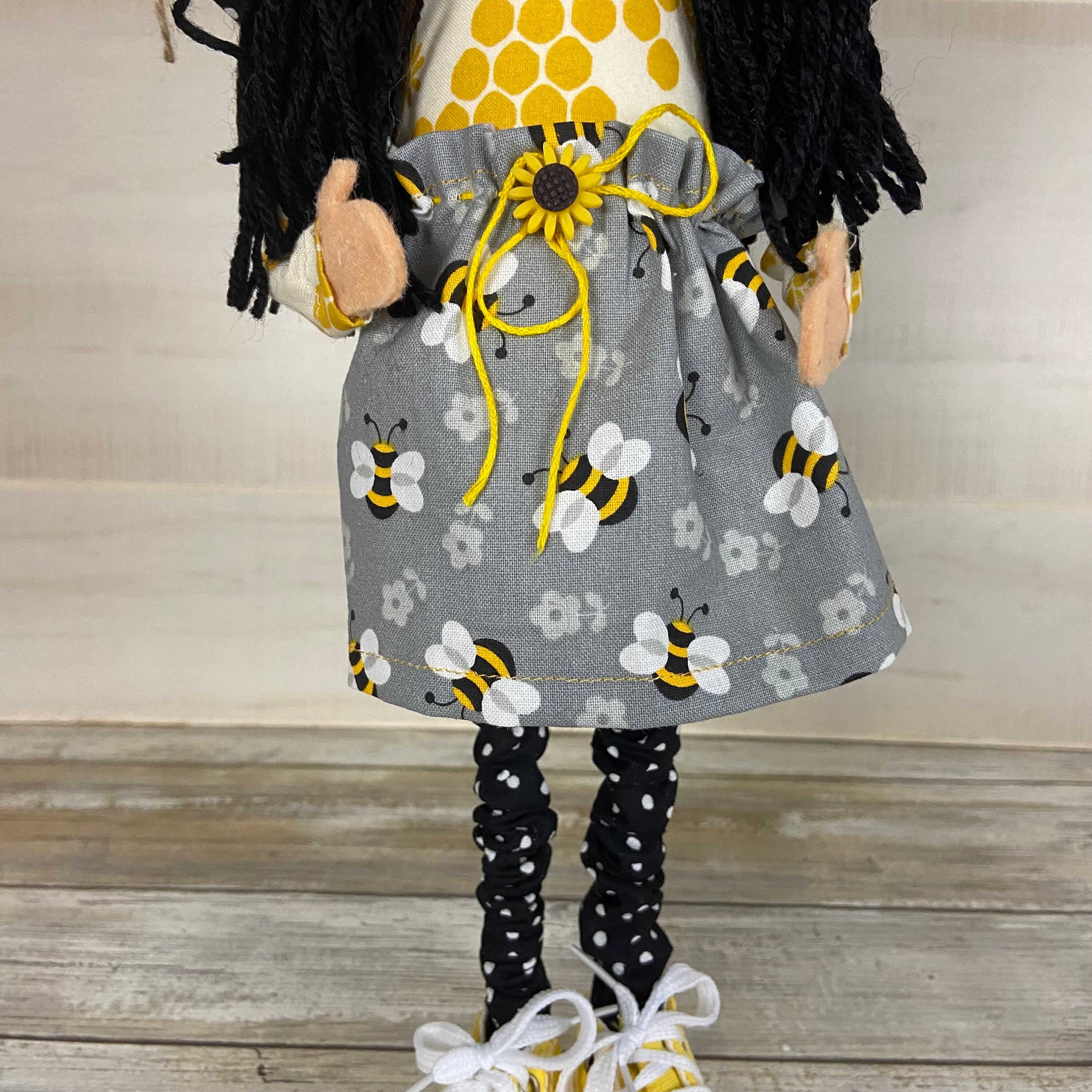 Bumble Bee Girl Gnome Farmhouse Home Decor Handmade Honey Comb Long ...