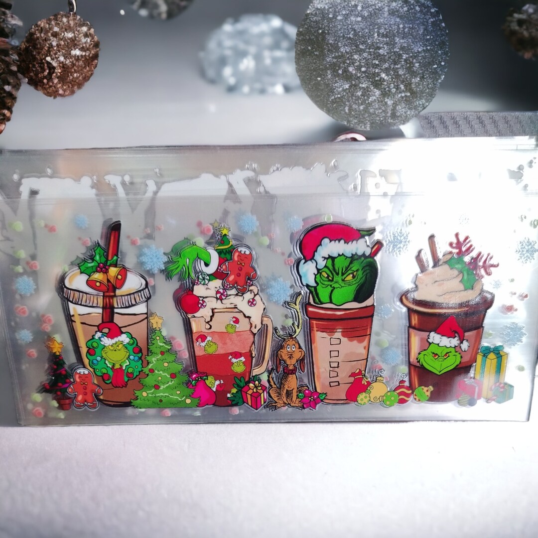Grinch Coffee Glass Can Wrap, Full Cup Wrap for 16oz Glass Can Wrap ...