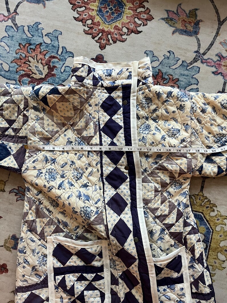 Purple and Blue Toile Quilted Jacket - Etsy