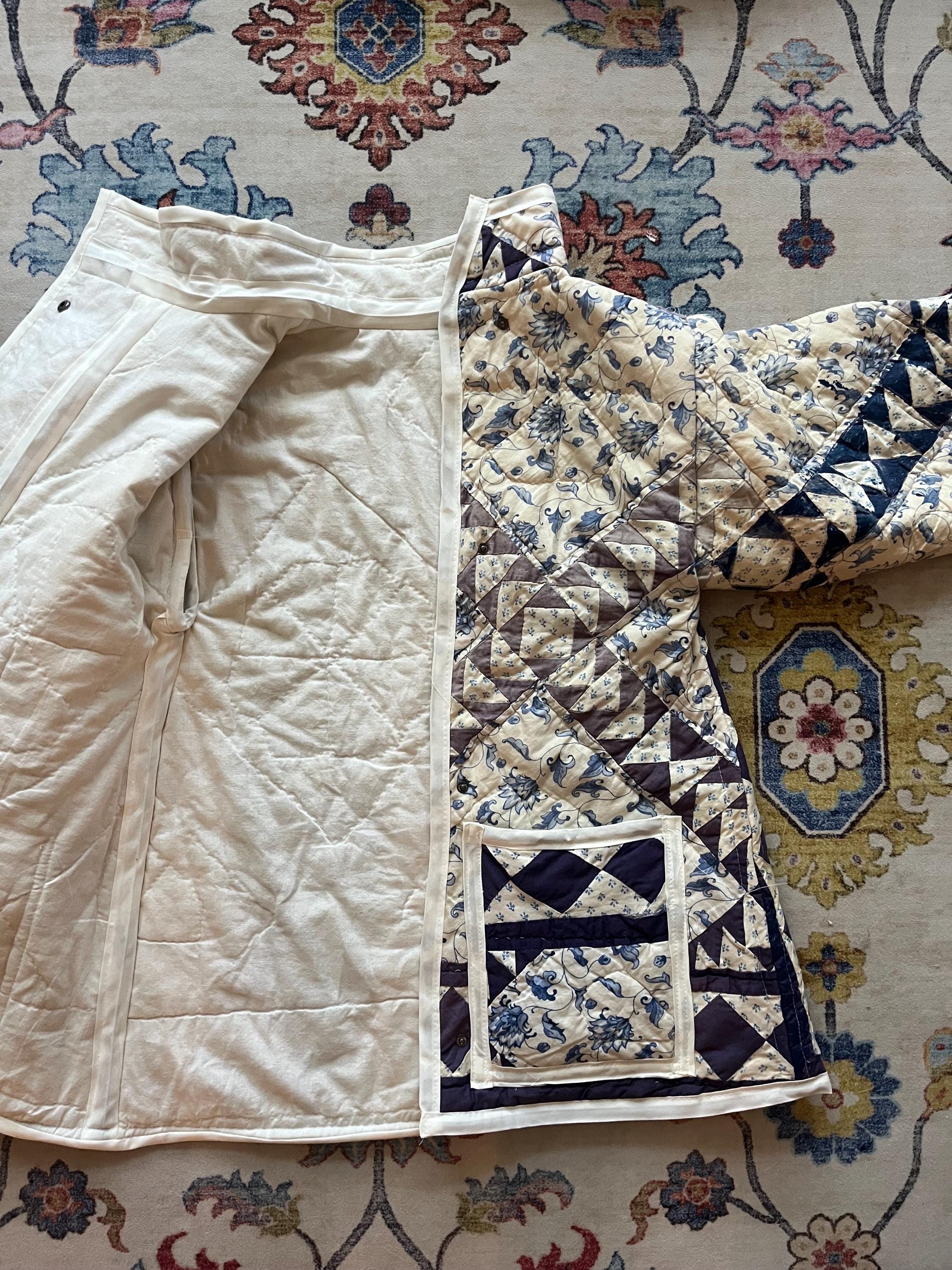 Purple and Blue Toile Quilted Jacket - Etsy