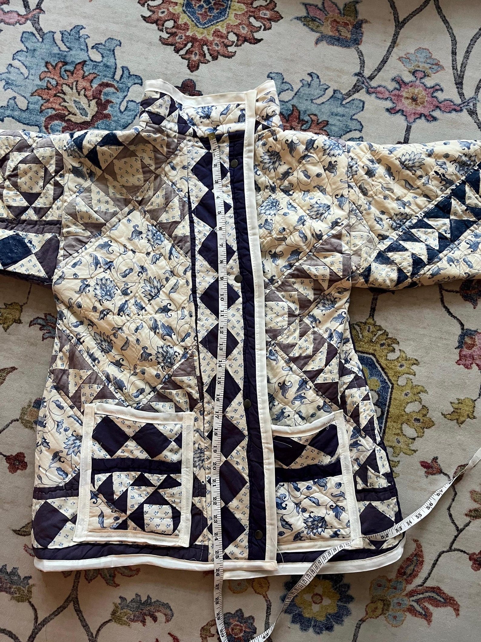 Purple and Blue Toile Quilted Jacket - Etsy