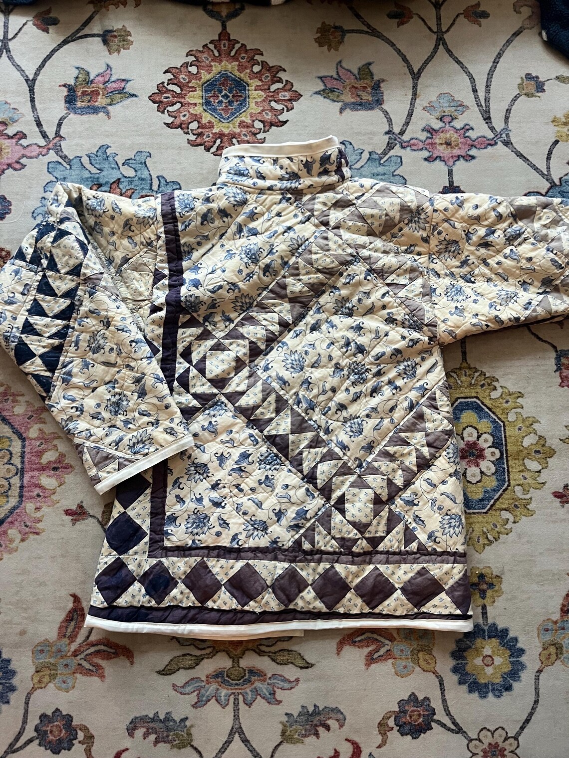 Purple and Blue Toile Quilted Jacket - Etsy