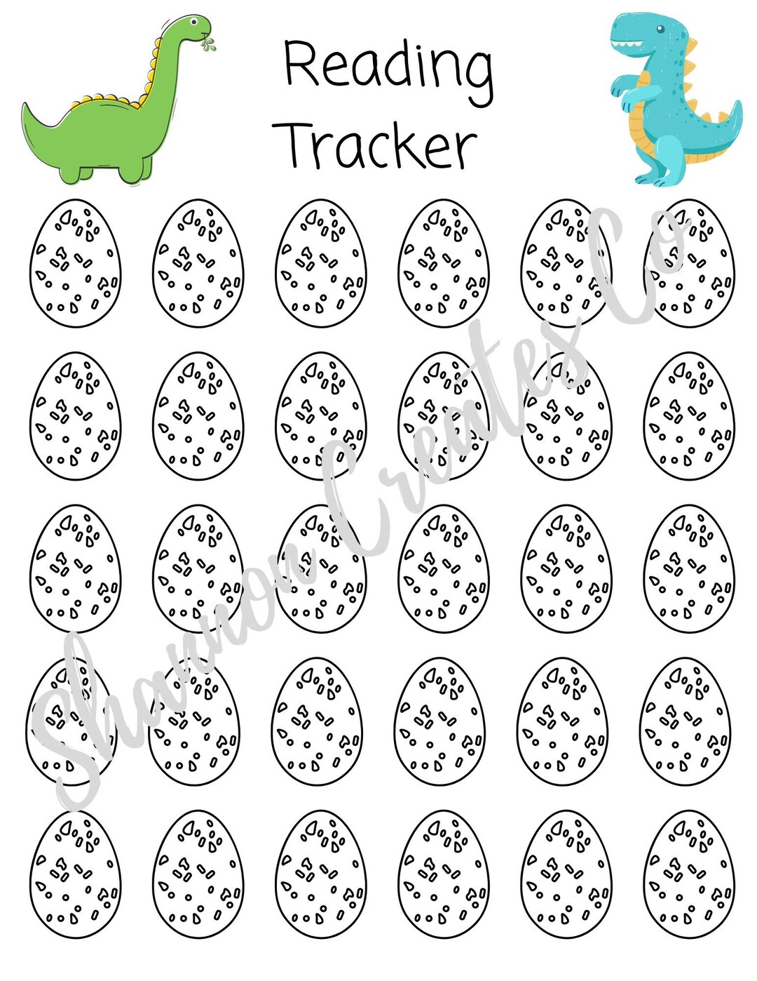 Dinosaur Reading Log - Summer Reaching Challange - Instant Download ...