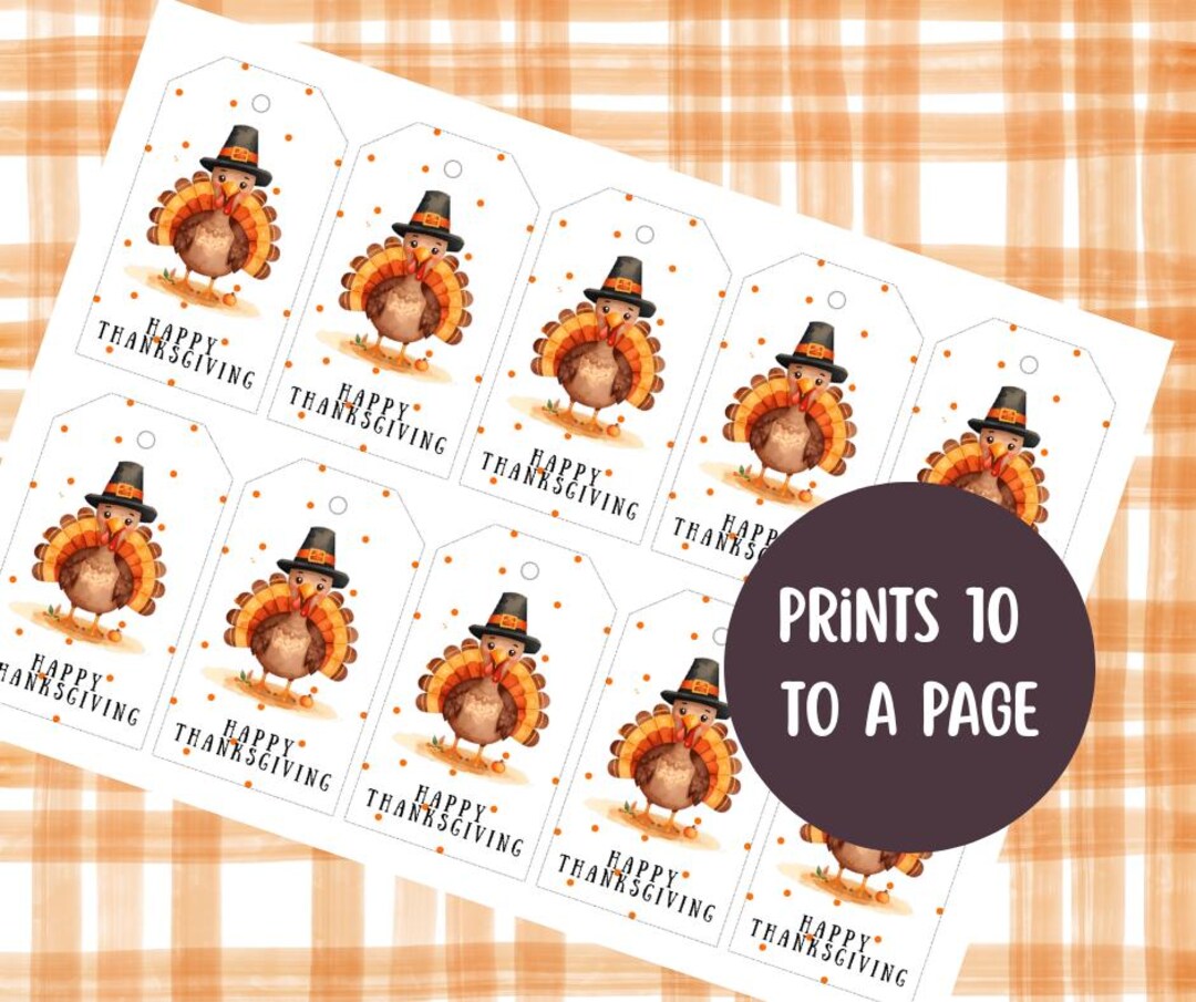 Thanksgiving Gift Tags | Watercolor Turkey Tags | Happy Thanksgiving ...