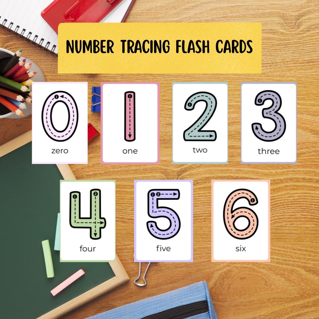 Number Tracing Printable Flashcards | Homeschool Preschool Activity ...