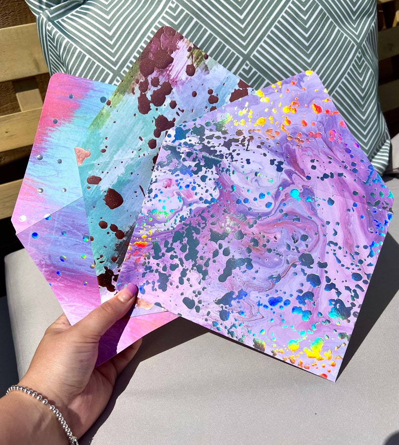 5x7 Handmade Envelope Various Colours, Bright Designs, Floral, Retro ...