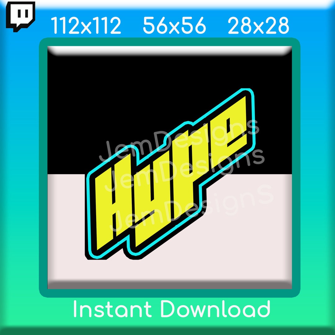 Twitch Hype Emote | Text | Streamer Graphics | Discord | Gamer | Cyber ...