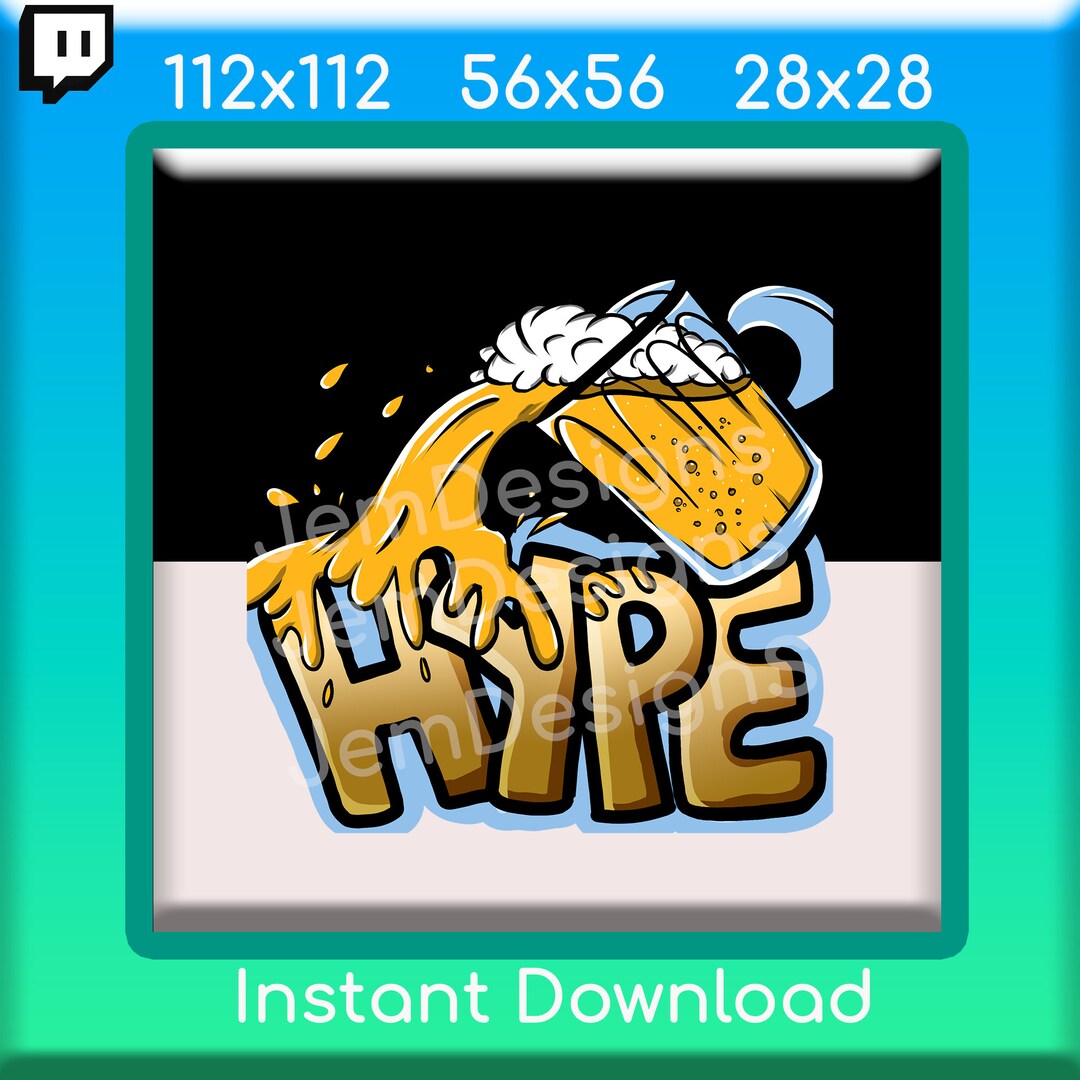Twitch Hype Emote | Text | Streamer Graphics | Discord | Gamer | Beer ...