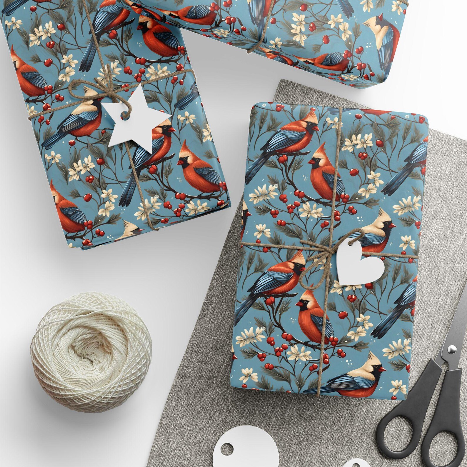 Cardinals Holiday Gift Wrap, Christmas Wrapping Paper, Cardinals ...