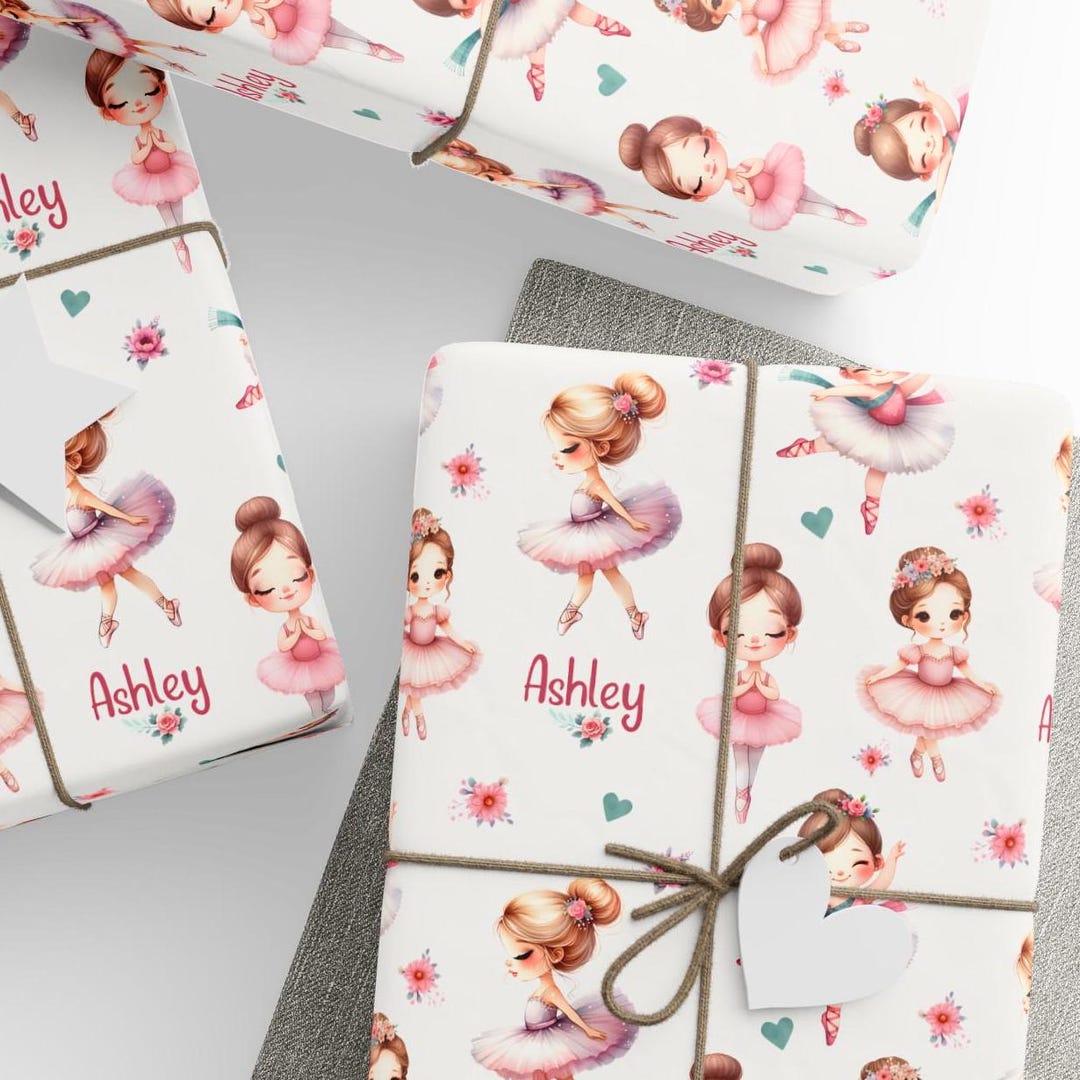 Personalized Ballet Gift Wrap, Sweet Ballerina Wrapping Paper, Girls ...