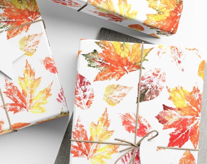 Boho Floral Wrapping Paper Boho Leaves Floral, Dainty Floral Gift ...