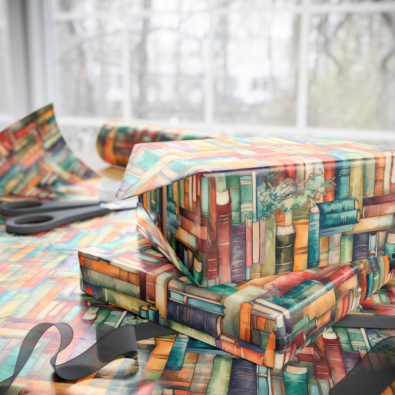 Books Wrapping Paper, Book Lover's Gift Wrap, Premium Paper - Etsy
